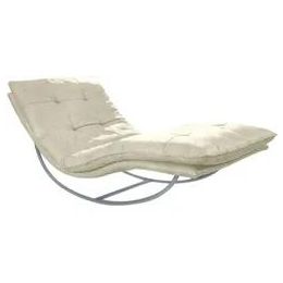Relaxliege W.Schillig "daily dreams", beige (sahara s37), B:95cm H:85cm T:169cm, Stoff S37 (100% Polyester), Sofas, in Waffelkissen-Optik, Schaukelgestell silber matt, in 2 Breiten
