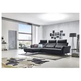Ecksofa DIE PLANBAR "MP-IN20041 L-Form", grau (anthrazit), B:285cm H:84cm T:178cm, 100% Polyester, Sofas, Ecksofa, optional Sitztiefenverstellung und Kopfst&uuml;tzen