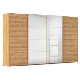 Schwebet&uuml;renschrank Rauch "Kleiderschrank Schrank Garderobe Schlafzimmerschrank SCALE-FYRA", braun (asteiche, griffleisten asteiche), B:360cm H:223cm T:68cm, Holzwerkstoff, Schr&auml;nke, Schwebet&uuml;renschrank, edle viergeteilte T&uuml;ren mit Spiegel und vielen Farben MADE IN GERMANY