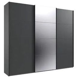 Kleiderschrank wimex "Mugano, Made in Germany, Lieferung bis in Deine Etage und Stellort", schwarz (grafit, griffe schwarz), B:270cm H:236cm T:65cm, Holzwerkstoff, Schr&auml;nke, Kleiderschrank, 3 Schwebet&uuml;ren, gro&szlig;e Gr&ouml;&szlig;en, mit oder ohne Spiegel, Metallgriffe