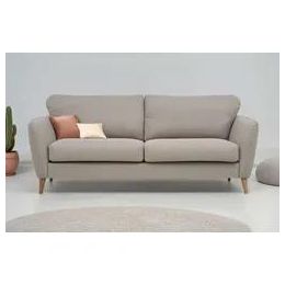 3-Sitzer Home Affaire "MARSEILLE 3er Sofa 206 cm, Cord, Flachgewebe, Struktur, Webstoff", beige, B:206cm H:88cm T:90cm, 100% Polyester, Sofas, Massivholzbeine Eiche, Landhausstil, Wellenunterfederung