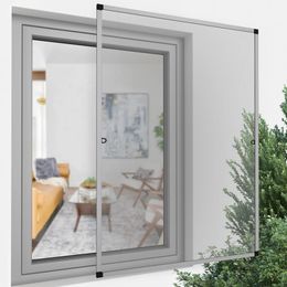 Fliegengitter 80x150 cm in silber - Fenster Insektenschutzgitter Insektenschutz Spannrahmen | JAROLIFT Profi Line