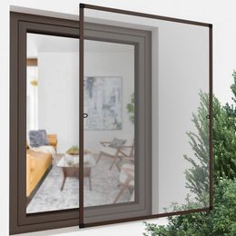 Fliegengitter 80x150 cm in braun - Fenster Insektenschutzgitter Insektenschutz Spannrahmen | JAROLIFT Profi Line