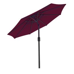 Sonnenschirm rot/bordeaux 3,5 m rund, Alu-Gestell anthrazit, Polyester-Stoff | paramondo interpara