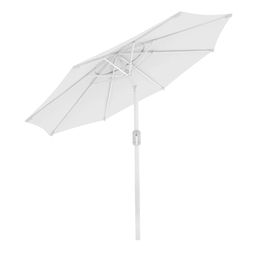 Balkon Sonnenschirm wei&szlig; 3,5 m rund, Aluminium-Gestell weiss, Polyester-Stoff | paramondo interpara