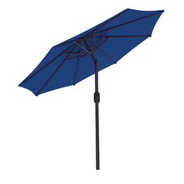 Sonnenschirm blau 3,5 m rund, Aluminium-Gestell anthrazit, Polyester-Bespannung | paramondo interpara