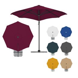 Ampelschirm 3,5m, Stofffarbe bordeaux / Gestell anthrazit - paramondo parapenda - inkl. Standkreuz
