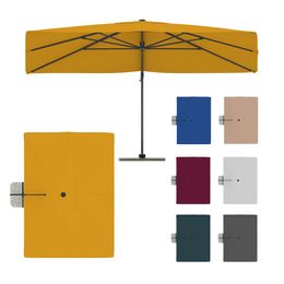 Ampelschirm rechteckig 4x3 m gelb Aluminium-Gestell anthrazit - paramondo parapenda Ampelschirm mit Standkreuz