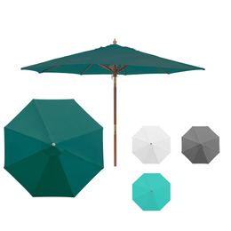 paramadera Holz-Sonnenschirm | knickbar, 3m, rund, gr&uuml;n | paramondo Sonnenschirm Holz f&uuml;r Balkon / Terrasse / Garten