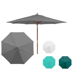 paramadera Holz-Sonnenschirm | knickbar, 3m, rund, grau | paramondo Sonnenschirm Holz f&uuml;r Balkon / Terrasse / Garten