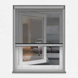 Insektenschutzrollo 4-in-1 Zanzara | Rahmen: Aluminium | 130x160 cm, silber | JAROLIFT Insektenschutz