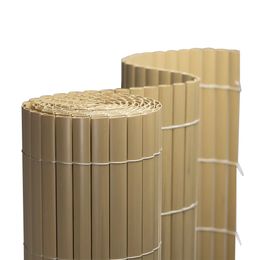 PVC Sichtschutzmatte | 80x1000 cm (2-teilig), bambus | JAROLIFT Sichtschutz / Sichtschutzzaun aus Kunststoff f&uuml;r Balkon, Garten, Terrasse