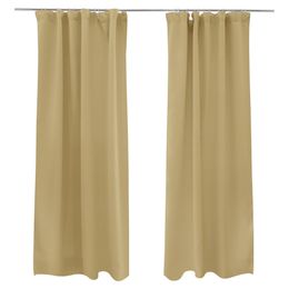 Vorhang mit Kr&auml;uselband | verdunkelnd 140 x 245cm, creme | 1er Pack | VICTORIA M