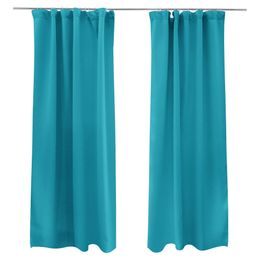 Vorhang mit Kr&auml;uselband | verdunkelnd 140 x 245cm, hellblau | 1er Pack | VICTORIA M