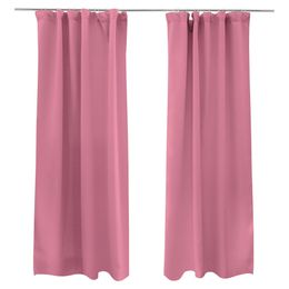 Vorhang mit Kr&auml;uselband | verdunkelnd 140 x 245cm, rosa | 1er Pack | VICTORIA M