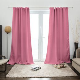 Vorhang mit Kr&auml;uselband | verdunkelnd 140 x 235cm, rosa | 1er Pack | VICTORIA M