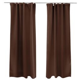 Vorhang mit Kr&auml;uselband | verdunkelnd 140 x 245cm, braun | 1er Pack | VICTORIA M