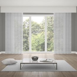 Verdi Collection Gardine mit Schlaufenband + Leinen-Optik | halbtransparent, 145 x 245 cm, wei&szlig;