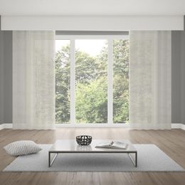 Verdi Collection Gardine mit Schlaufenband + Leinen-Optik | halbtransparent, 145 x 245 cm, natur, 2 St&uuml;ck