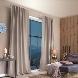 Home Wohnideen ESKIMO Thermo-Vorhang mit Kombiband | blickdicht, 135 x 245 cm, natur