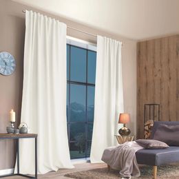 Home Wohnideen ESKIMO Thermo-Vorhang mit Kombiband | blickdicht, 135 x 245 cm, wollwei&szlig;