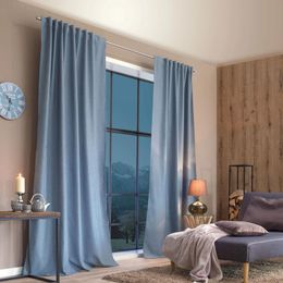 Home Wohnideen ESKIMO Thermo-Vorhang mit Kombiband | blickdicht, 135 x 245 cm, blau