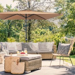 parajuna - kleiner Sonnenschirm | knickbar, rechteckig, 2,3x1,3 m, creme | paramondo Balkonschirm / Sonnenschirm f&uuml;r Balkon, Garten, Terrasse