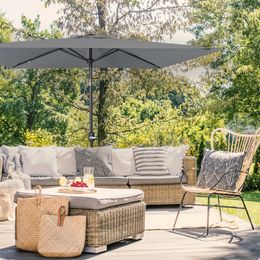 parajuna - kleiner Sonnenschirm | knickbar, rechteckig, 2,3x1,3 m, grau | paramondo Balkonschirm / Sonnenschirm f&uuml;r Balkon, Garten, Terrasse