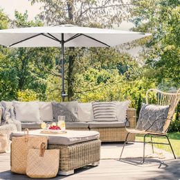 parajuna - kleiner Sonnenschirm | knickbar, rechteckig, 2,3x1,3 m, wei&szlig; | paramondo Balkonschirm / Sonnenschirm f&uuml;r Balkon, Garten, Terrasse
