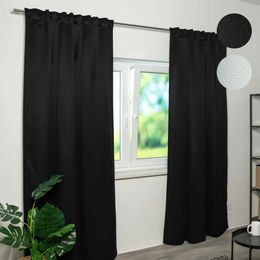 Home Wohnideen BLACKY Brandschutz-Vorhang B1 mit Kombiband | verdunkelnd, 135 x 245 cm, schwarz