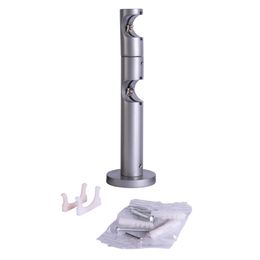 Wandhalter f&uuml;r Gardinenstange / Gardinenstange mit Innenlauf | 19 mm, silber, 2-l&auml;ufig