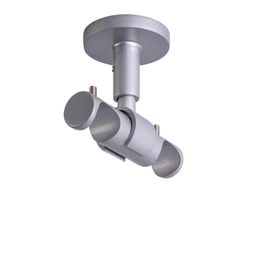 Deckenhalter f&uuml;r Gardinenstange mit Innenlauf | 19 mm, silber, 2-l&auml;ufig