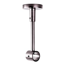 Deckenhalter f&uuml;r Gardinenstange | 19 mm, anthrazit geb&uuml;rstet, 1-l&auml;ufig