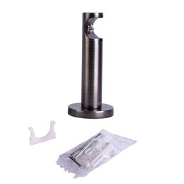 Wandhalter f&uuml;r Gardinenstange / Gardinenstange mit Innenlauf | 19 mm, anthrazit geb&uuml;rstet, 1-l&auml;ufig