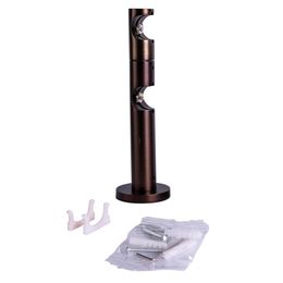 Wandhalter f&uuml;r Gardinenstange / Gardinenstange mit Innenlauf | 19 mm, rot-bronze geb&uuml;rstet, 2-l&auml;ufig