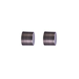 Endst&uuml;ck f&uuml;r Gardinenstange | 19 mm, anthrazit geb&uuml;rstet, Kappe, 2 St&uuml;ck