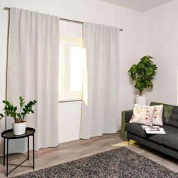 Home Wohnideen ACUSTICO Akustik-Vorhang mit Kombiband | verdunkelnd, 135 x 245 cm, wollwei&szlig;