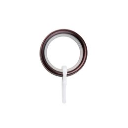 Gardinenring-Flachring mit Faltenlegehaken | 19 mm, rot-bronze geb&uuml;rstet, 60 St&uuml;ck