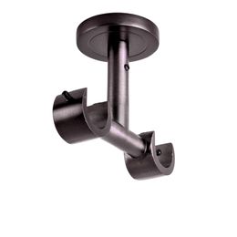 Deckenhalter f&uuml;r Gardinenstange | 19 mm, anthrazit geb&uuml;rstet, 2-l&auml;ufig