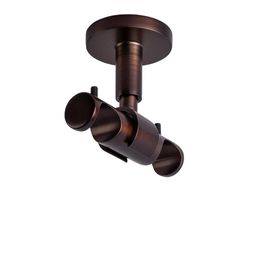 Deckenhalter f&uuml;r Gardinenstange mit Innenlauf | 19 mm, rot-bronze geb&uuml;rstet, 2-l&auml;ufig