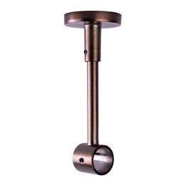 Deckenhalter f&uuml;r Gardinenstange | 19 mm, rot-bronze geb&uuml;rstet, 1-l&auml;ufig