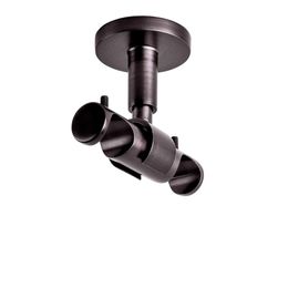 Deckenhalter f&uuml;r Gardinenstange mit Innenlauf | 19 mm, anthrazit geb&uuml;rstet, 2-l&auml;ufig