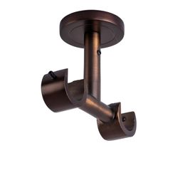 Deckenhalter f&uuml;r Gardinenstange | 19 mm, rot-bronze geb&uuml;rstet, 2-l&auml;ufig