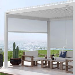 pergomondo Screen-Rollo f&uuml;r Pergola mit Lamellendach | 3 m, wei&szlig;