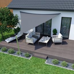 Sonnensegel | dreieckig, 3x3x3 m, wasserabweisend, anthrazit | JAROLIFT Sonnensegel Dreieck f&uuml;r Terrasse, Balkon, Garten