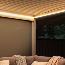 pergomondo LED-Lichterset f&uuml;r Pergola mit Lamellendach | 3 x 4 m, wei&szlig;