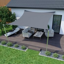 Sonnensegel | quadratisch, 3x3 m, wasserabweisend, anthrazit | JAROLIFT Sonnensegel Quadrat f&uuml;r Terrasse, Balkon, Garten