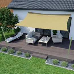 Sonnensegel | rechteckig, 3x2 m, wasserabweisend, sand | JAROLIFT Sonnensegel Rechteck f&uuml;r Terrasse, Balkon, Garten