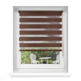 Doppelrollo Sichtschutz Dunkelbraun 60x150 cm | VICTORIA M Klemmfix Duo Rollo