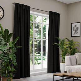 VICTORIA M Premium Line Gardinen und Vorh&auml;nge | Cosy, blickdicht, schwarz